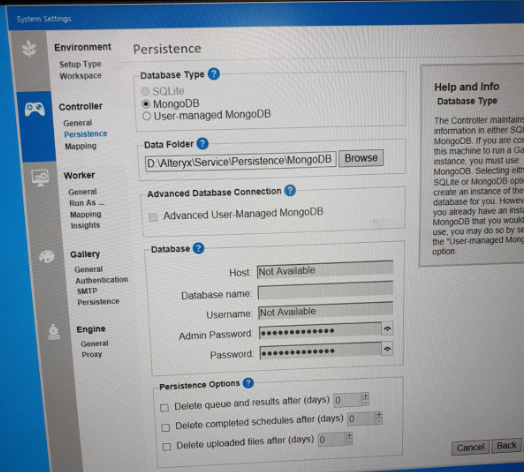 Alteryx Server Persistence Settings' MongoDB Datab... - Alteryx Community